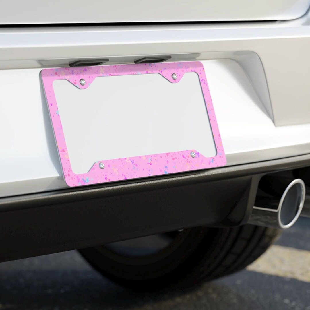 Pink Paint Splatter License Plate Frame - Etsy