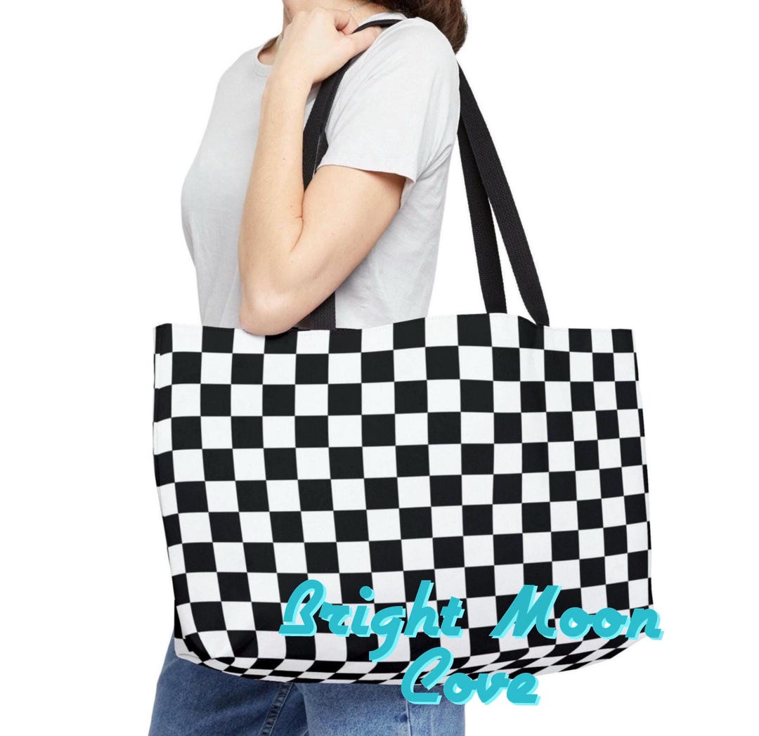 Checkerboard Tote Bag, Shopping Bag, Book Bag - Etsy