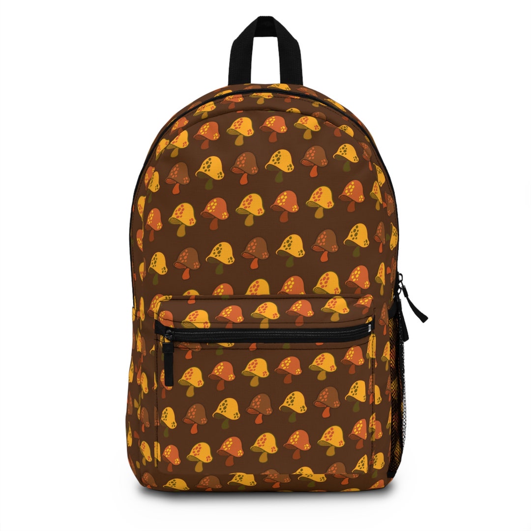 Mushrooms Backpack, Full-sized Backpack W/water Bottle Pocket - Etsy
