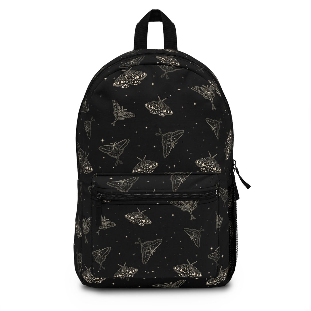 Gothic Vibes Moth Backpack, Full-sized Backpack W/water Bottle Pocket ...