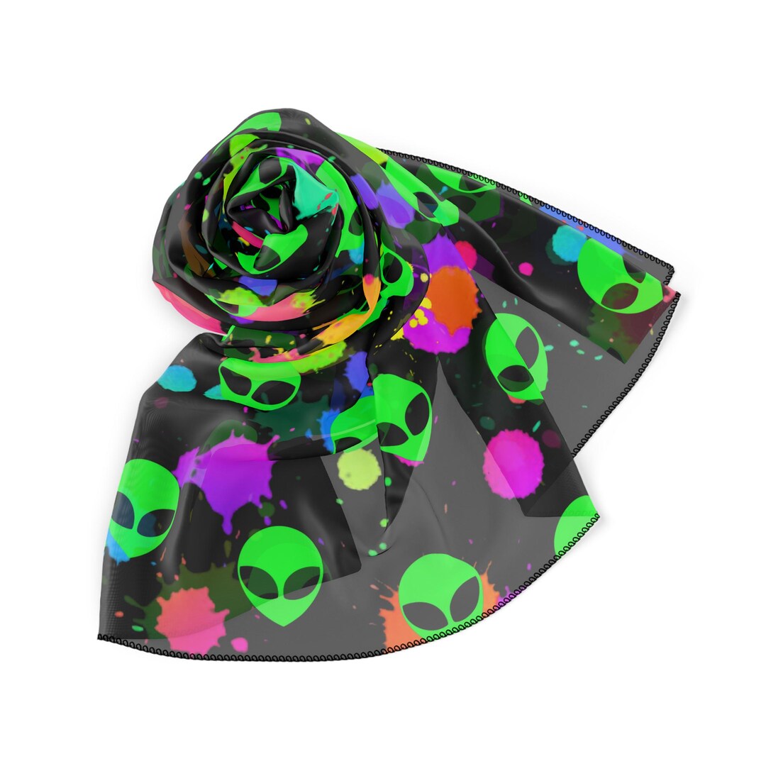 Alien Paint Splatter Scarf (lightweight & Airy) - Etsy