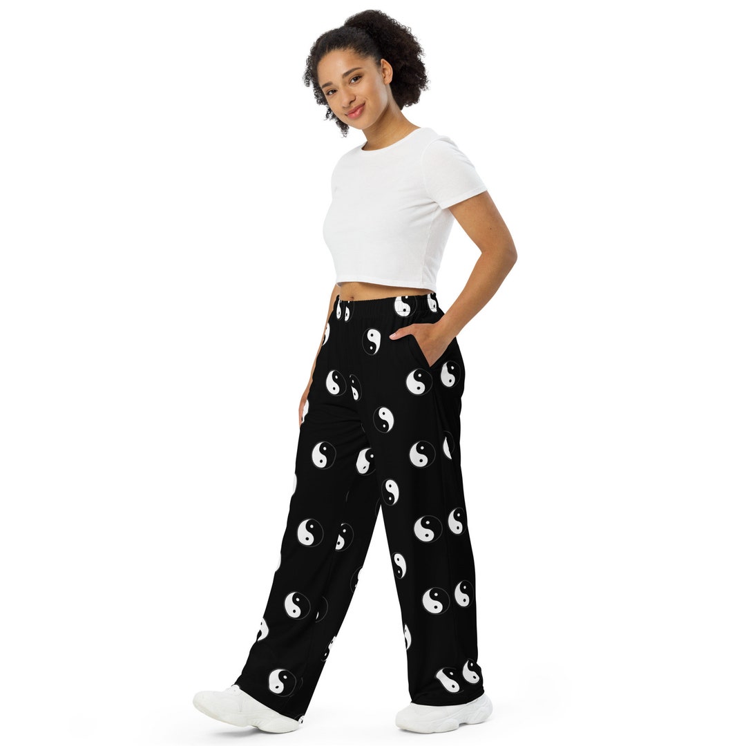 Yin Yang Wide Leg Pants Etsy