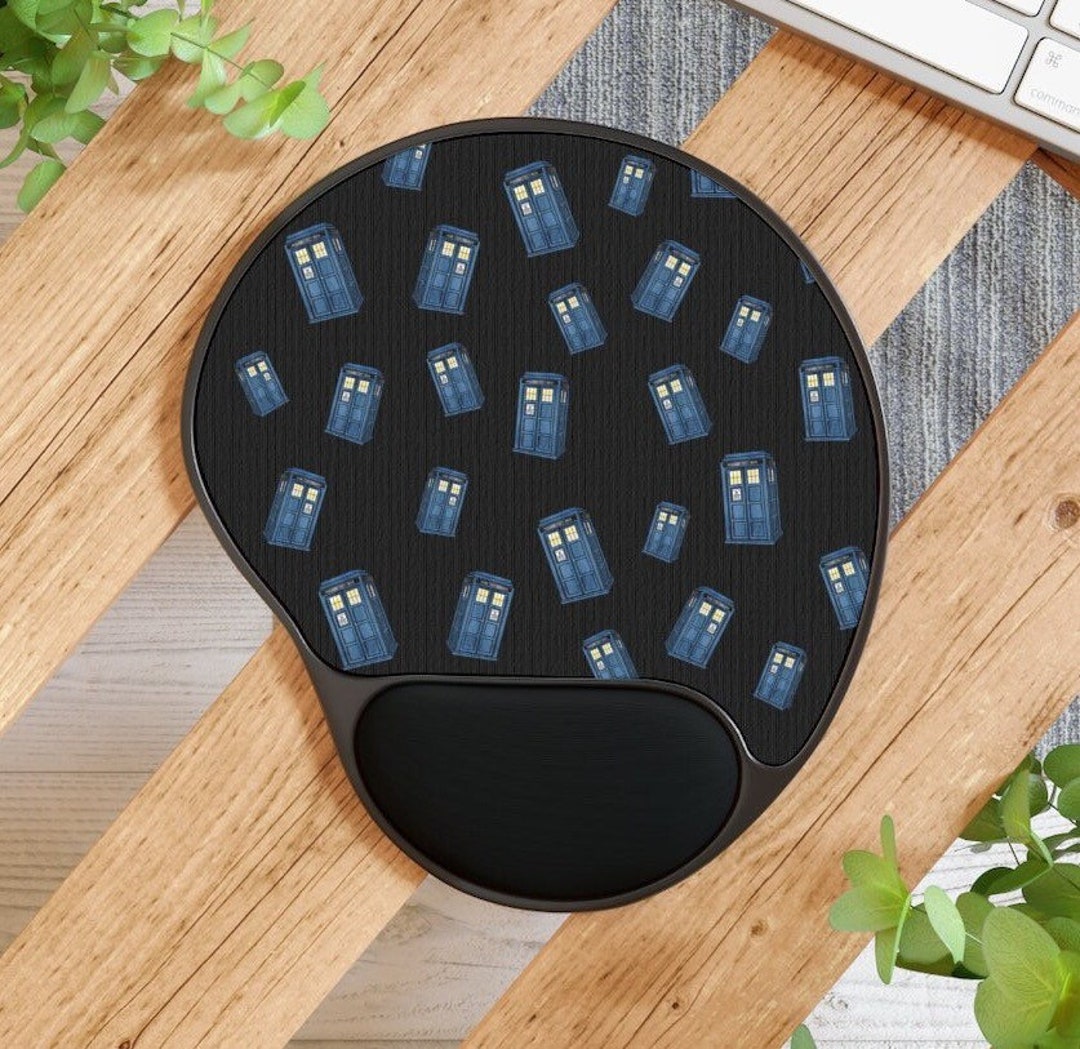 Police Box Spaceship Mouse Pad With Memory Foam Wrist Rest - Etsy