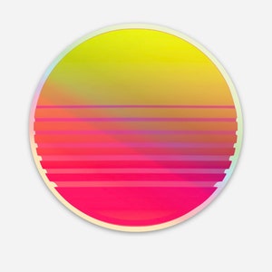 Vaporwave Sun Holo Sticker - Etsy