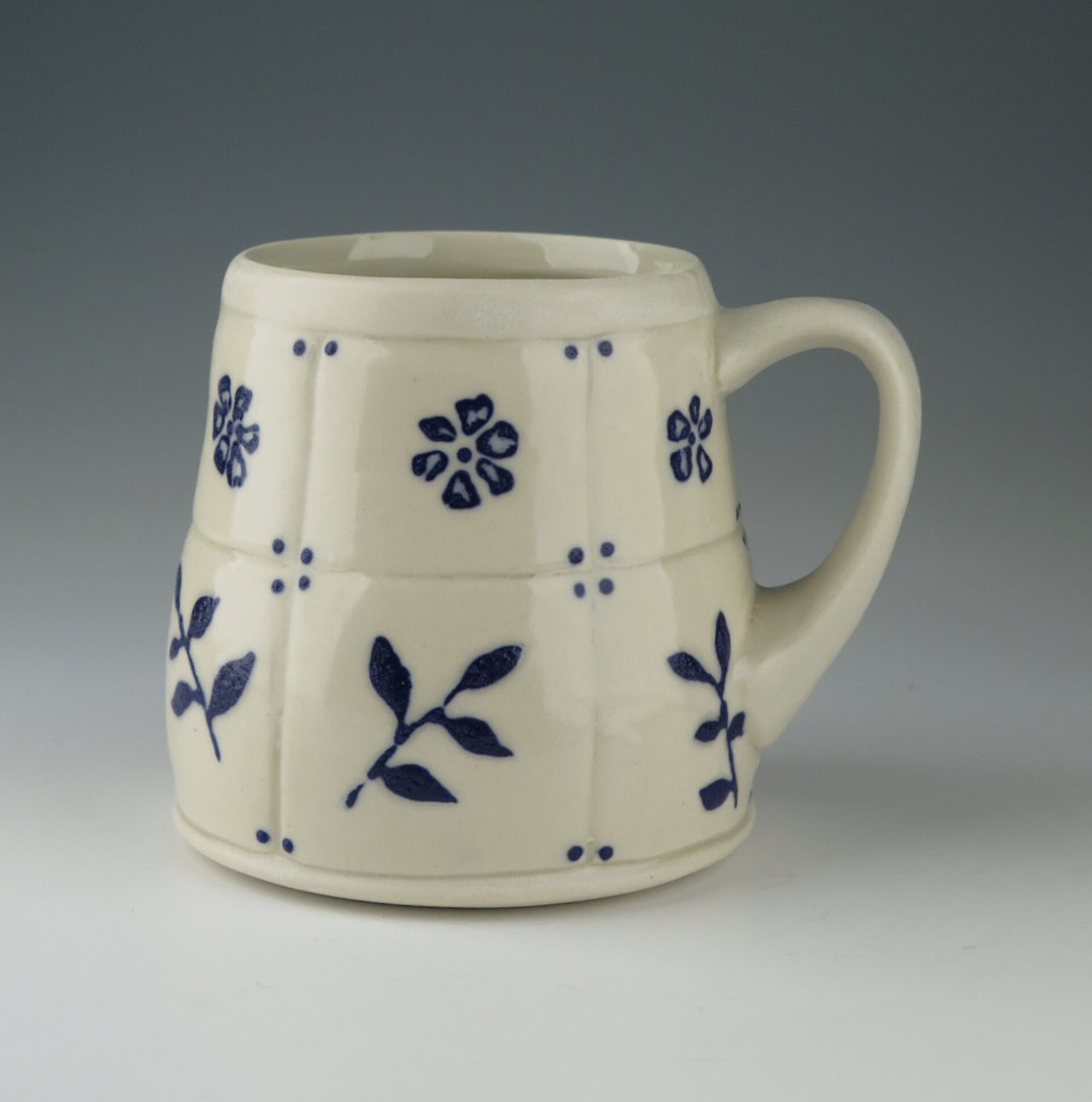 Handmade Blue and White Tile Mug - Etsy