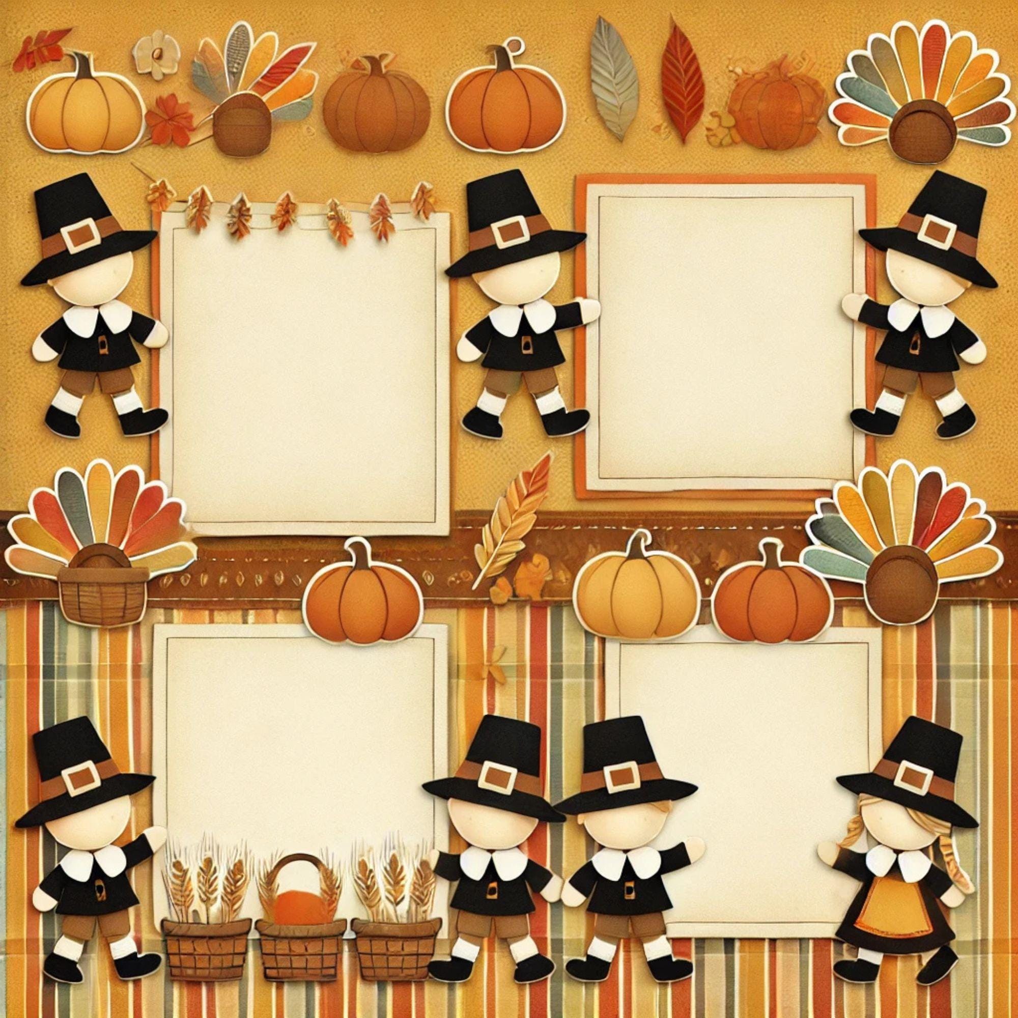 Thanksgiving Digital Scrapbook Page – 12x12 | Instant Download | A1asco ...
