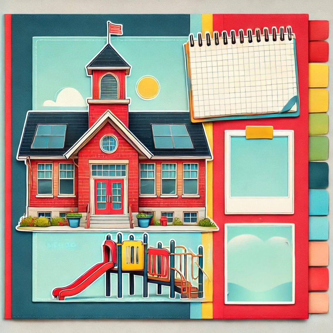 First Day of School Digital Scrapbook Page – 12x12 Printable Layout ...