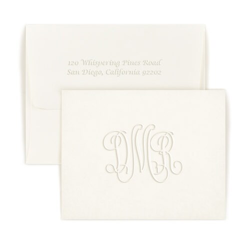 Beautiful Embossed Monogram Note Cards - Etsy
