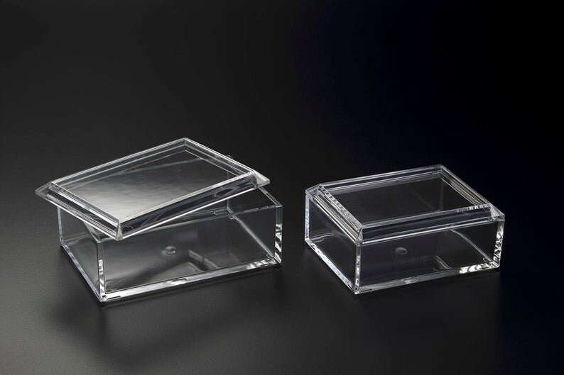 Beautiful monogrammed acrylic box with lid hinged lid or | Etsy