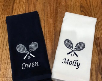 Monogrammed Tennis Towel, Personalized Tennis Towel, Embroidered Tennis ...