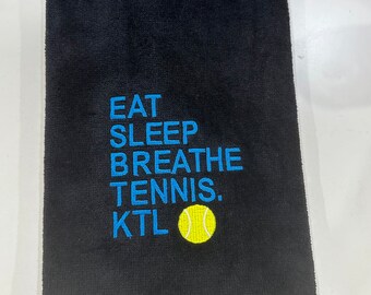 Monogrammed Tennis Towel, Personalized Tennis Towel, Embroidered Tennis ...