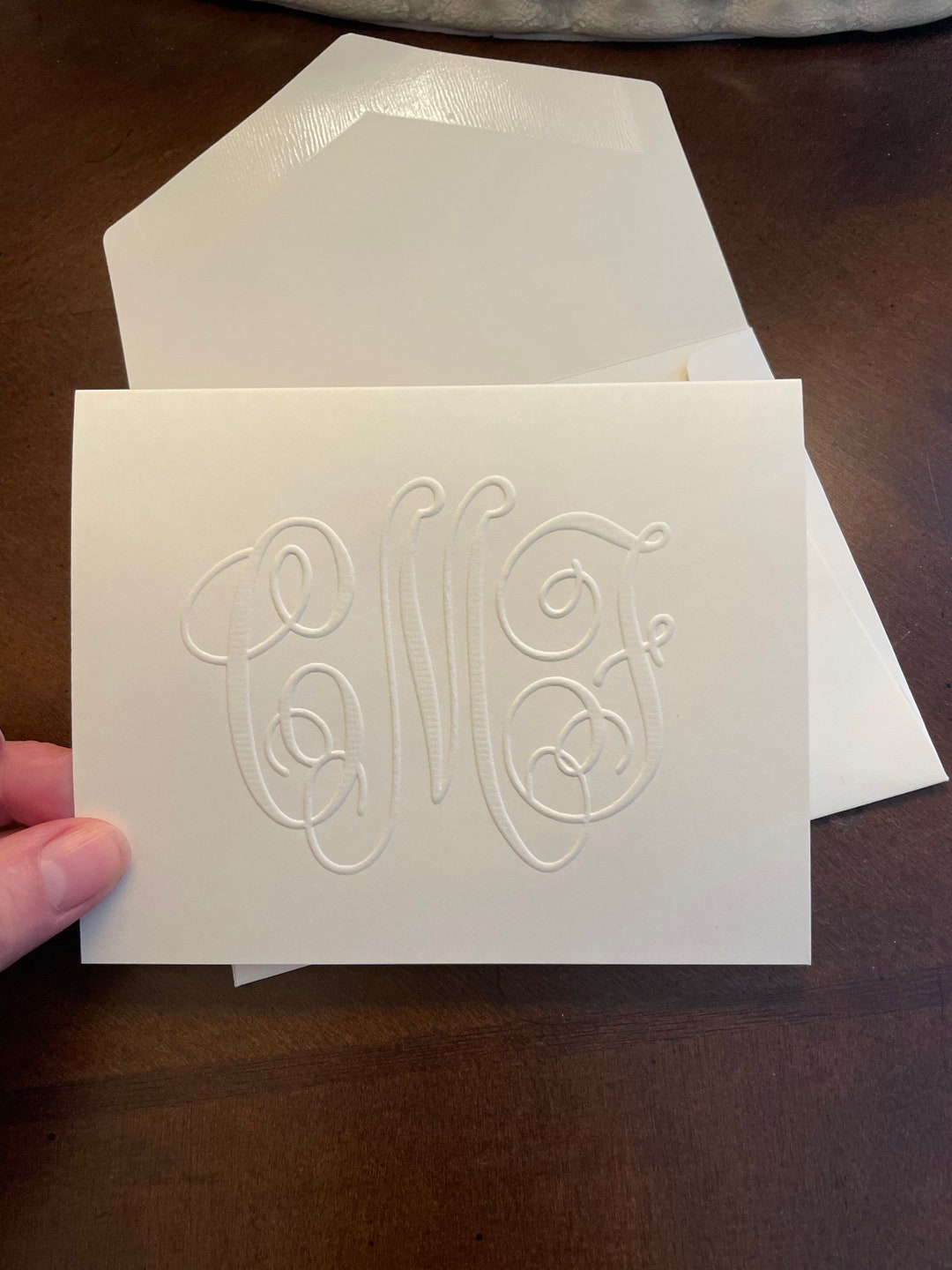 Large Monogram Embossed Folding Notes With Matching Envelopes - Etsy