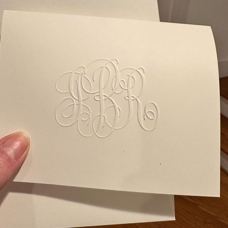 Embossed Name Cards - Etsy