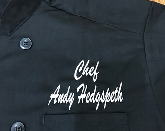 MONOGRAMMED Chef Jacket in Any Font | Etsy