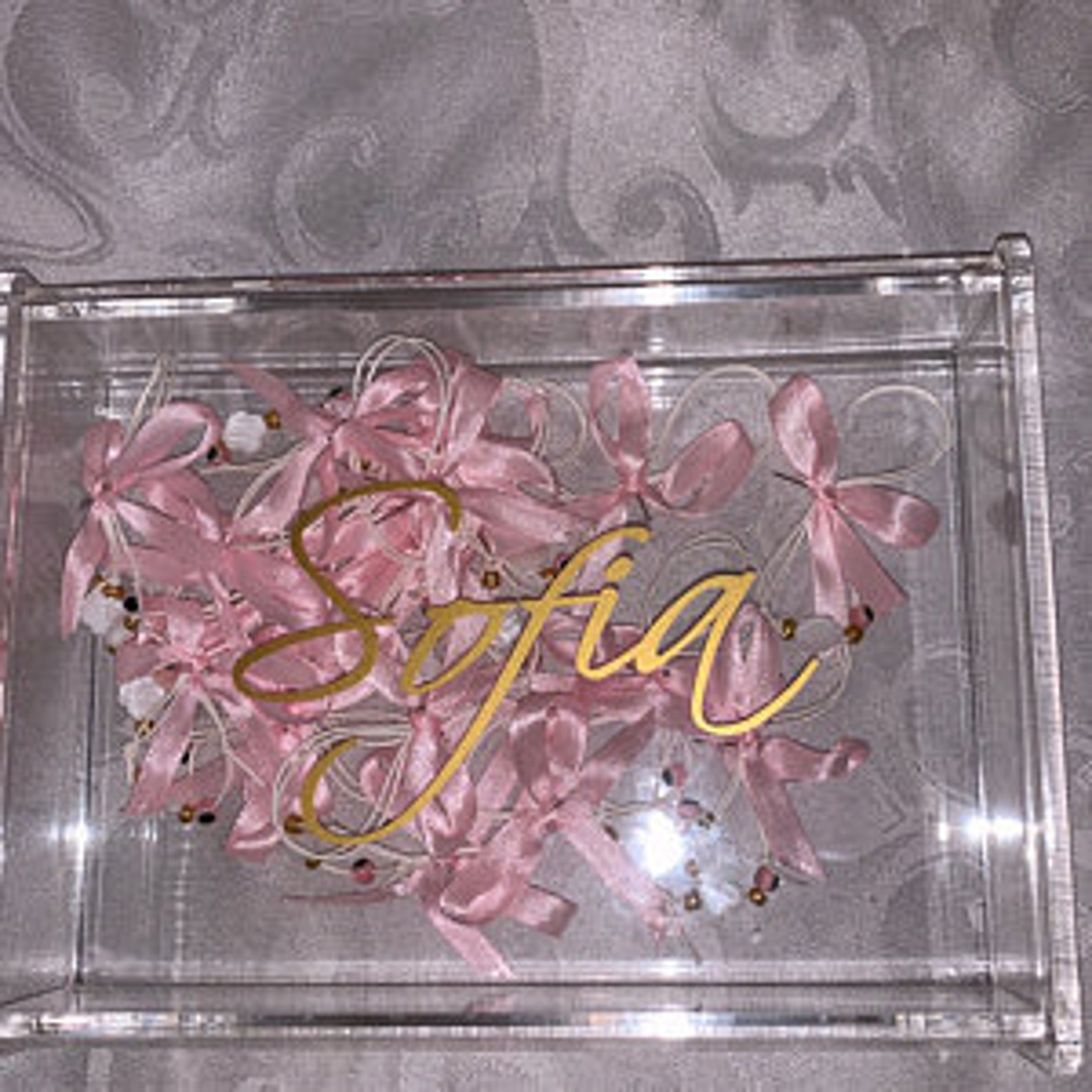 Beautiful Monogrammed Acrylic Box With Lid Hinged Lid or - Etsy
