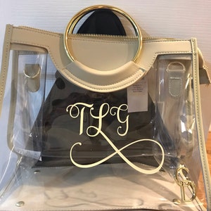 Classic Ring Tote CLEAR Purse Monogrammed or Not - Etsy