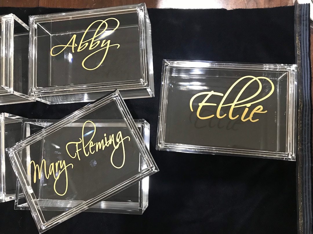 Monogrammed Acrylic Jewelry Box With Removable Lid - Etsy
