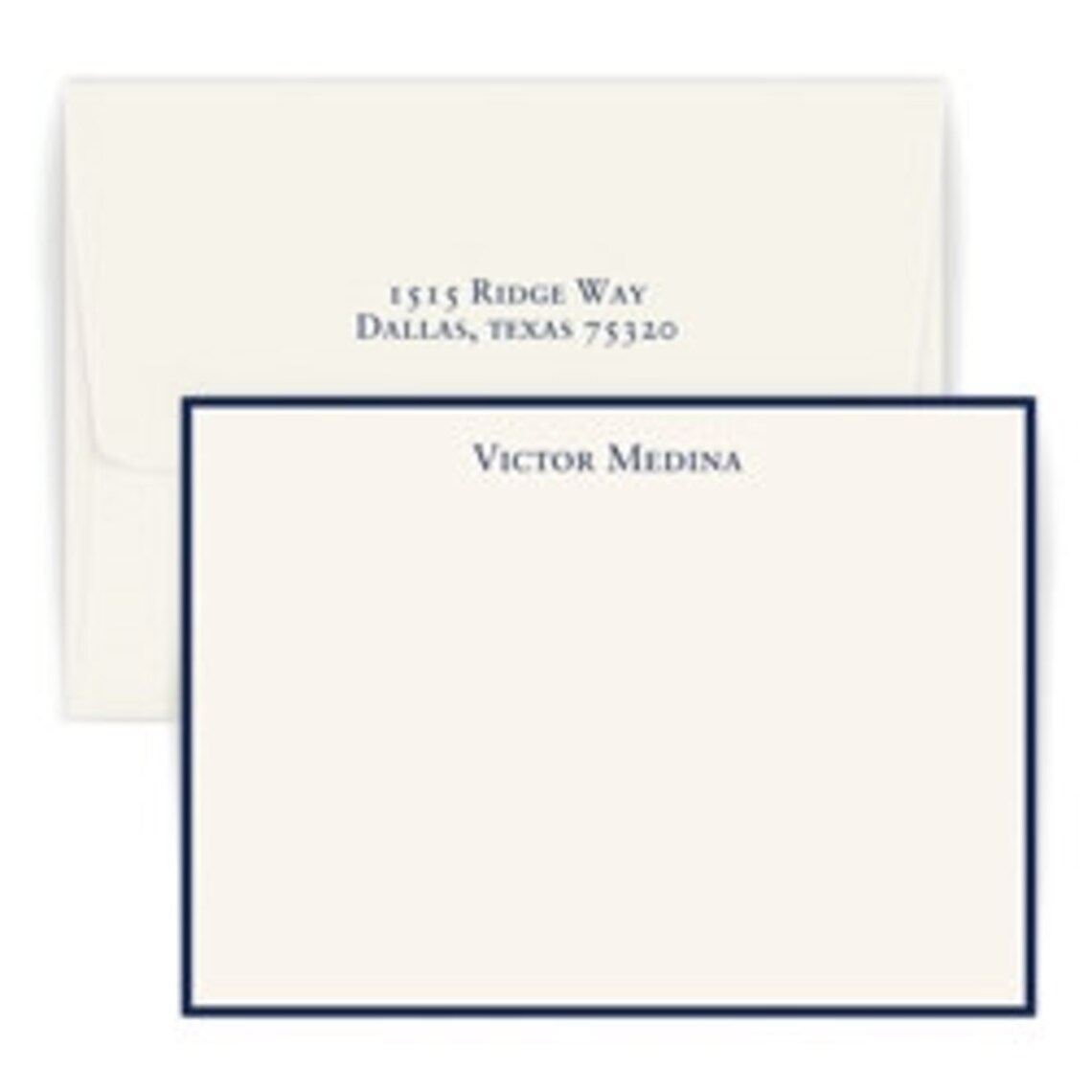 Raised Ink Personalized Bordered Cards With Envelopes Great | Etsy