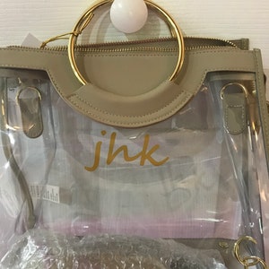 Classic Ring Tote CLEAR Purse Monogrammed or Not - Etsy