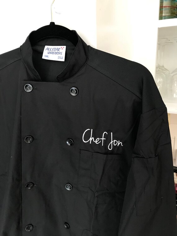 MONOGRAMMED Chef Jacket in any font | Etsy