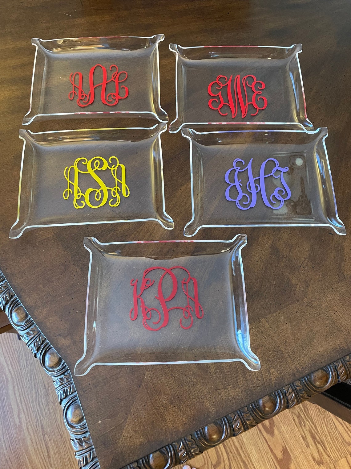 Monogrammed Acrylic Tray - Etsy
