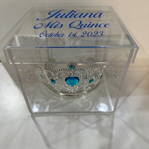 Quinceanera Crown or Tiara Display Box - Beautiful Sturdy Acrylic Box ...