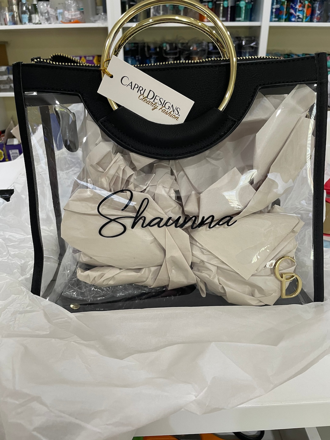 Classic Ring Tote CLEAR Purse Monogrammed or Not - Etsy