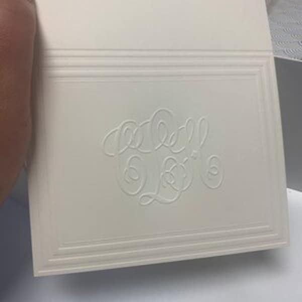 White Embossed Cards - Etsy