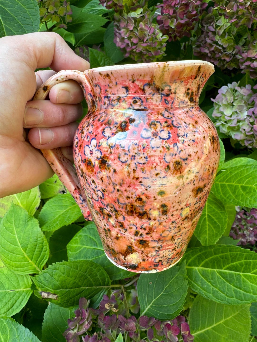 Retro Floral Design Pitcher/shabby Chic Pitcher/modern Farmhouse ...