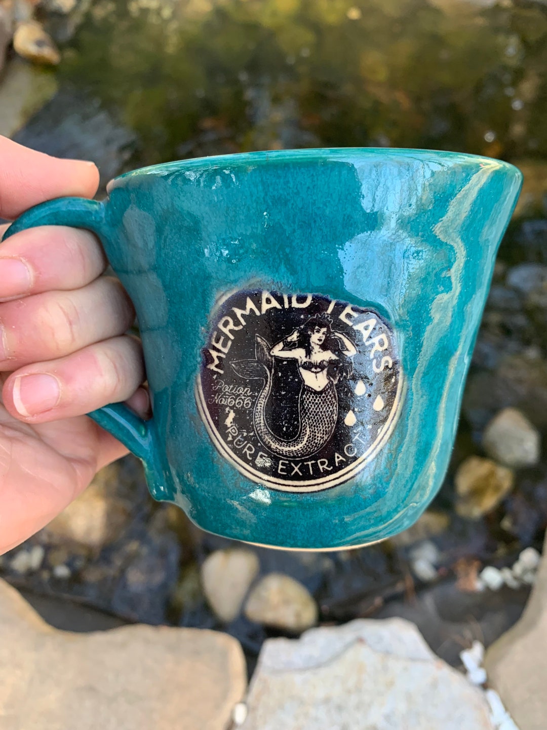 10 Ounce Mermaid Tears Stoneware Mug/ready TO SHIP - Etsy
