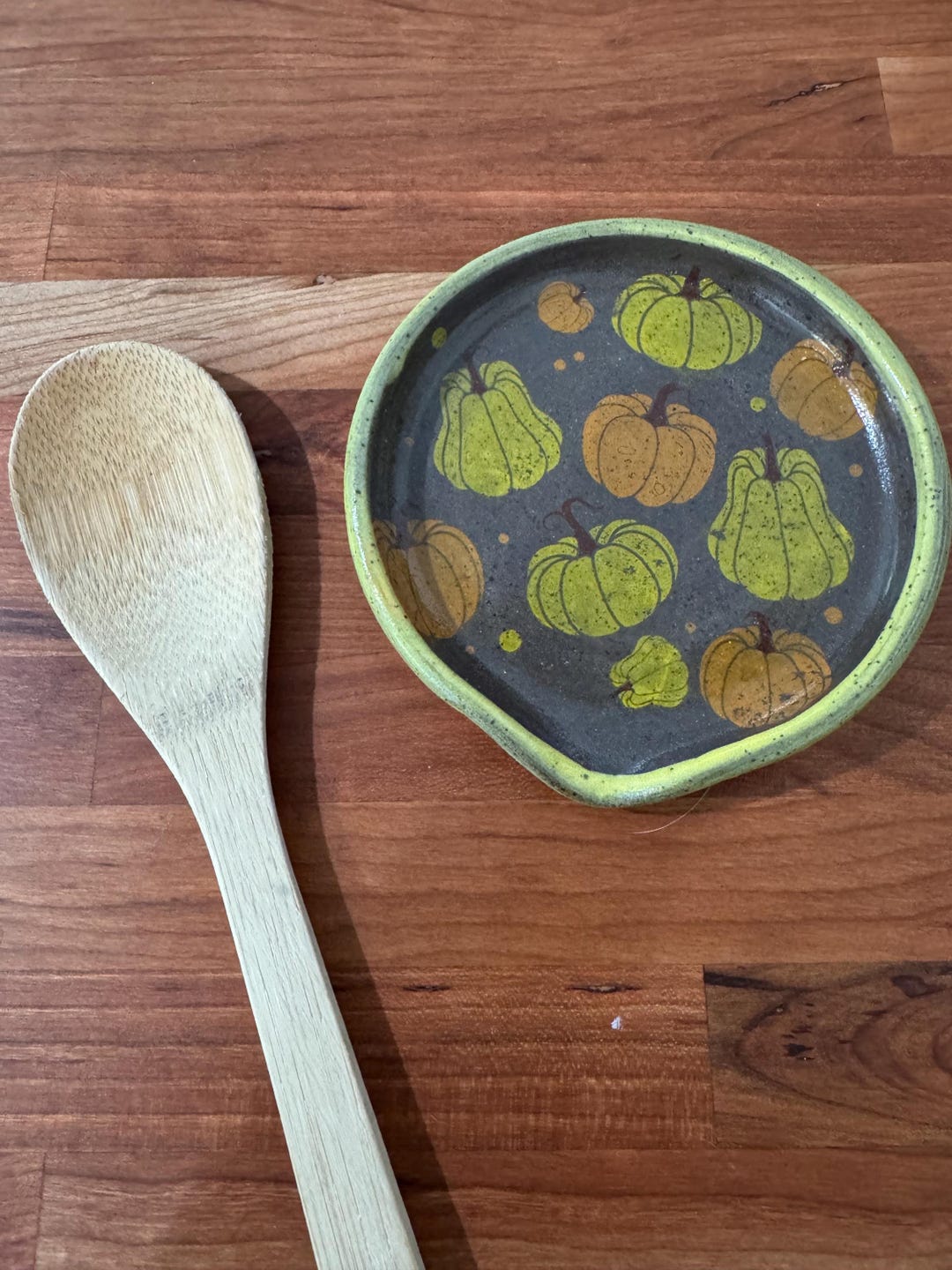 Pumpkin Black Stoneware Spoon Rest - Etsy