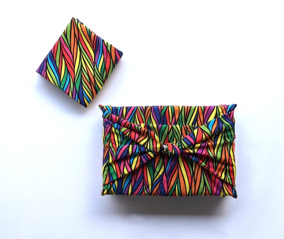 Rainbow Fabric Gift Wrap Reusable Gift Wrapping Cloth | Etsy