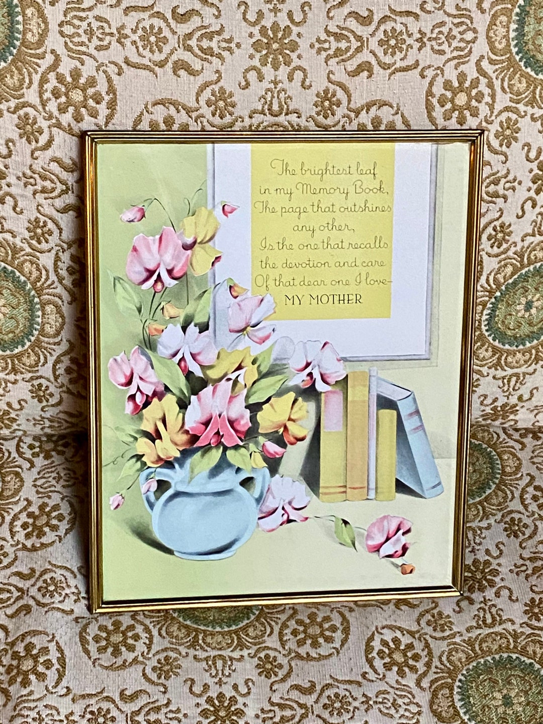 MY MOTHER Vintage Motto Print, Framed Poem Print for Mother, Sweet ...