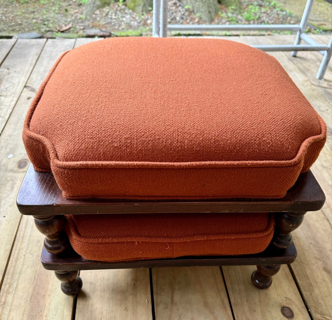 Pr Mid Century Ethan Allen Stacking Footstools Original Burnt Orange ...
