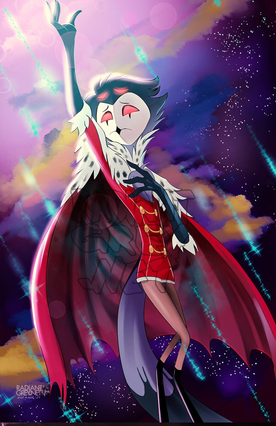 Stolas Helluva Boss Print Fanart Wall Decor Animation - Etsy