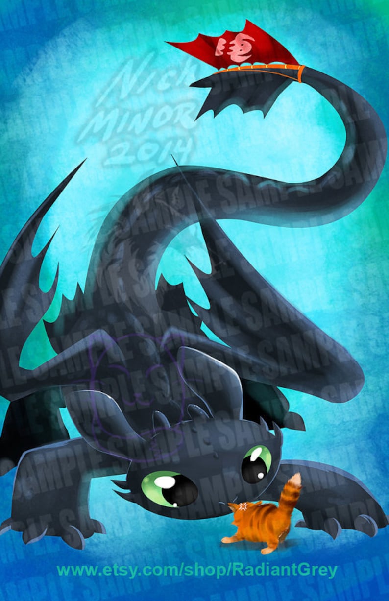 Toothless How to Train Your Dragon Poster Print Wall Art Decor - Etsy