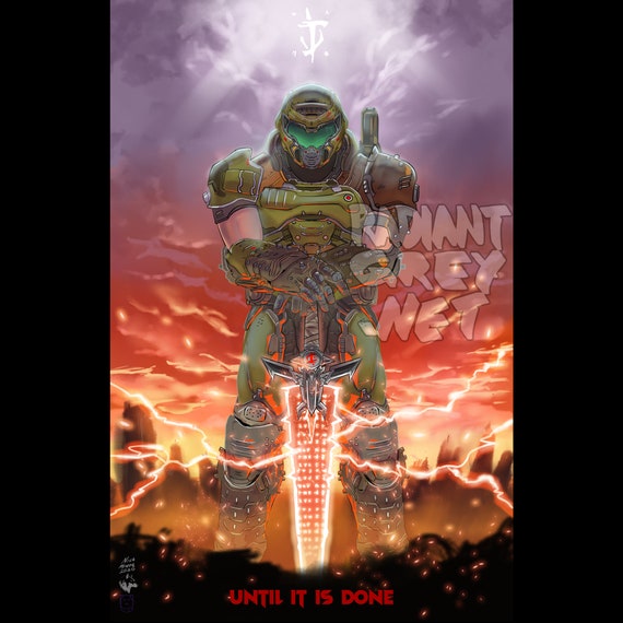 Doom Eternal Poster Print Wall Art Decor Fanart Videogames | Etsy