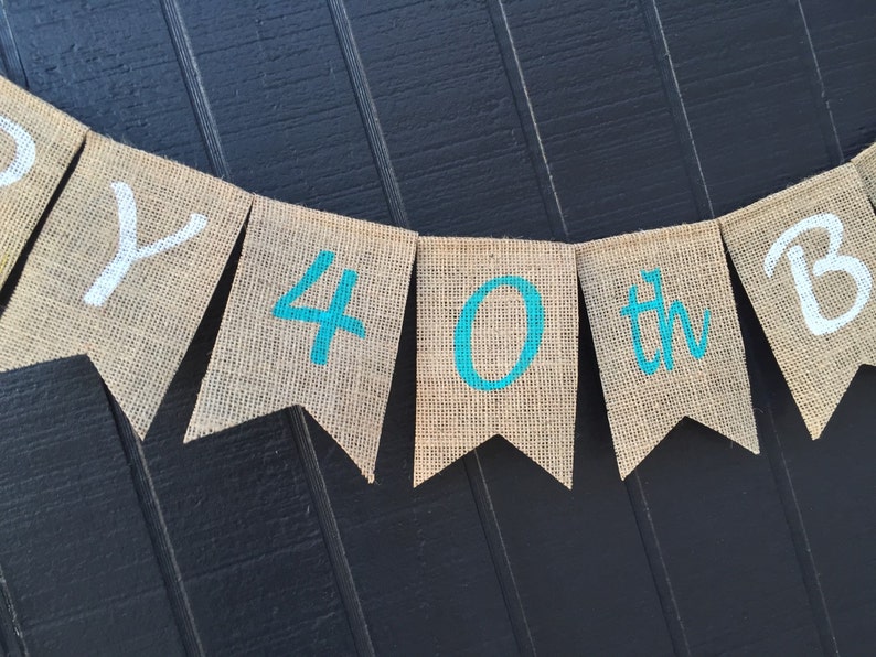 HAPPY BIRTHDAY Burlap Banner, Birthday Banner, Birthday Burlap Banner ...