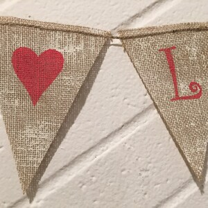 LOVE Burlap Banner, Valentines Day Decor, Valentines Burlap Banner ...