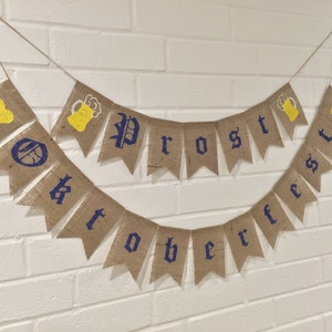 PROST Burlap Banner, German Toast Cheers Bunting, Oktoberfest Garland ...