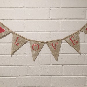 LOVE Burlap Banner, Valentines Day Decor, Valentines Burlap Banner ...