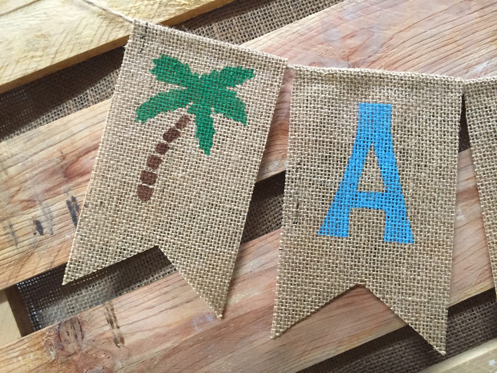ALOHA Burlap Banner Luau Party Banner Custom Party Decor | Etsy
