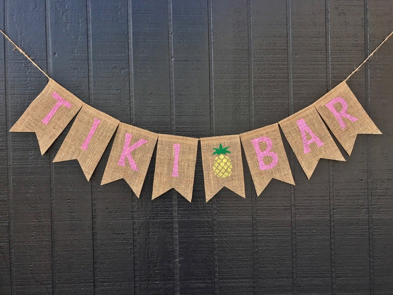 TIKI BAR Banner Luau Party Banner Custom Party Decor - Etsy