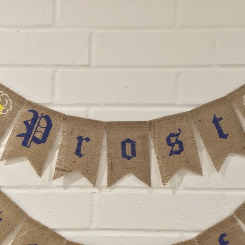 PROST Burlap Banner German Toast Cheers Bunting Oktoberfest - Etsy