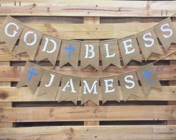 First Communion Banner, Baptism Banner, Christening Decorations, God ...