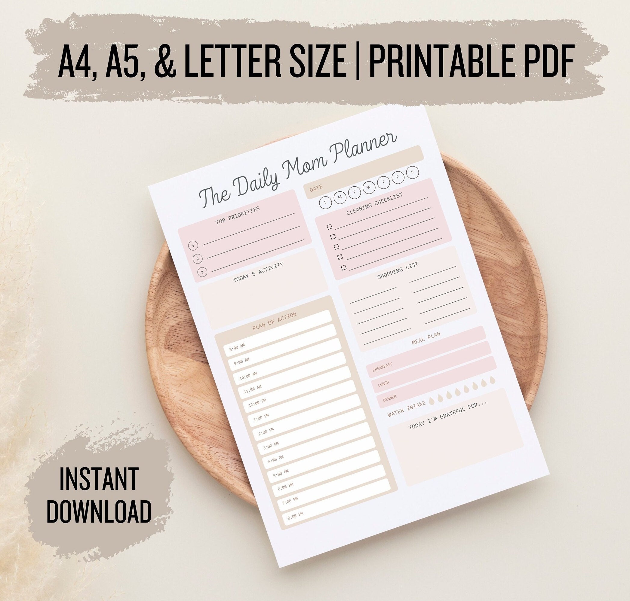 Printable Daily Mom Planner Stay at Home Mom Daily Planner - Etsy