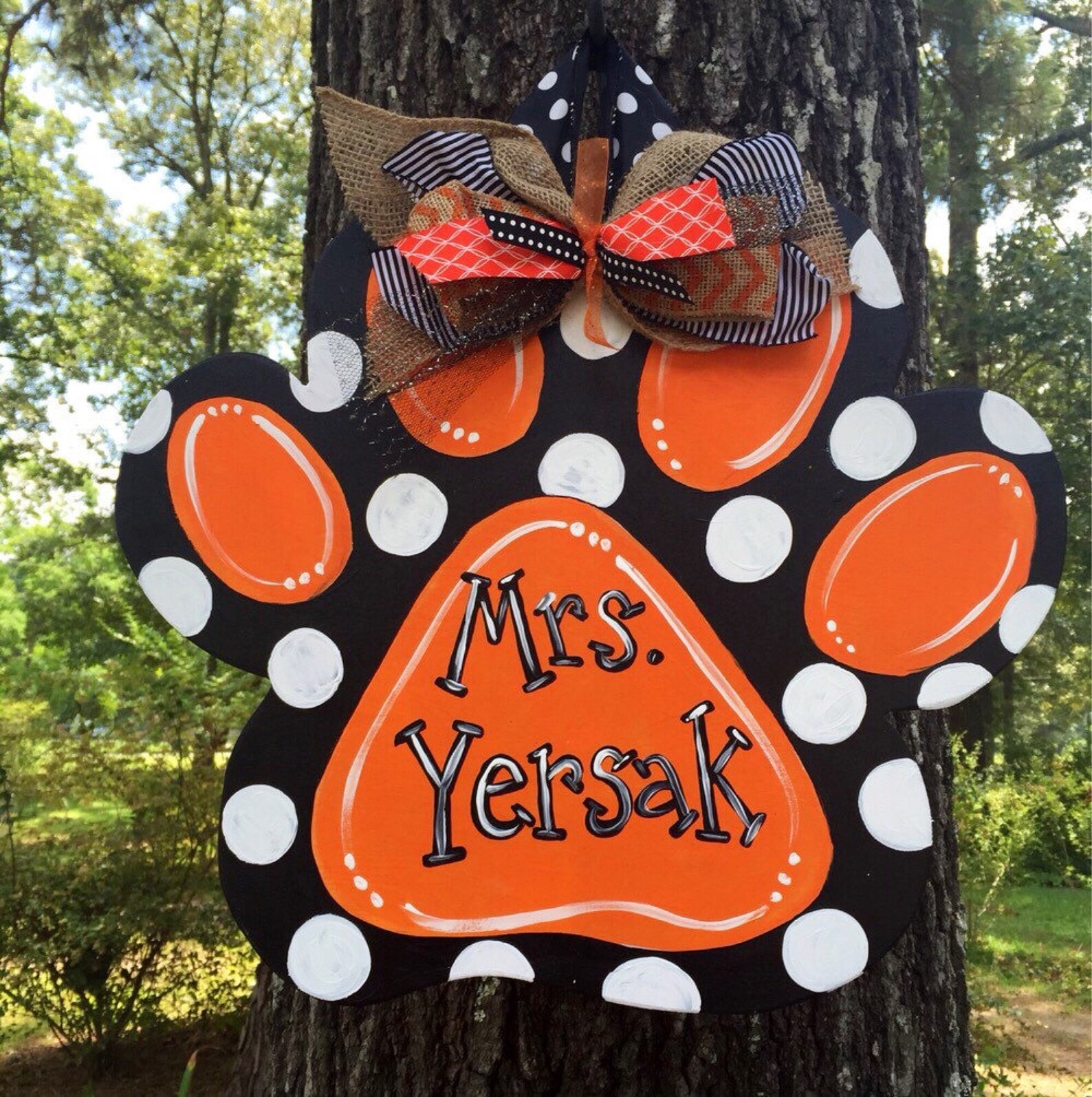 Paw Print Door Hanger - Etsy