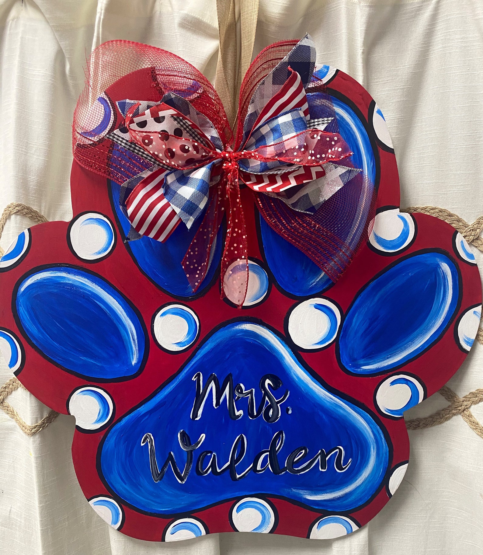 Paw Print Door Hanger - Etsy