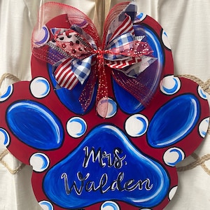 Paw Print Door Hanger - Etsy