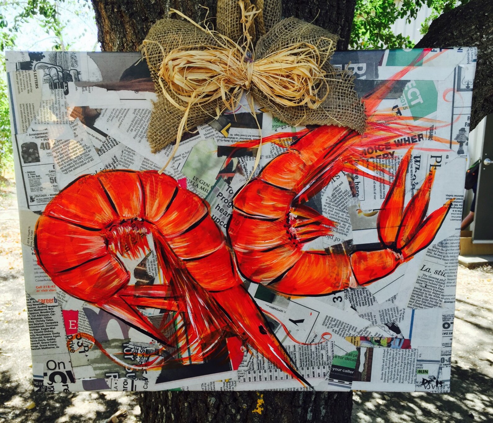 Crawfish Newspaper Canvas - Etsy